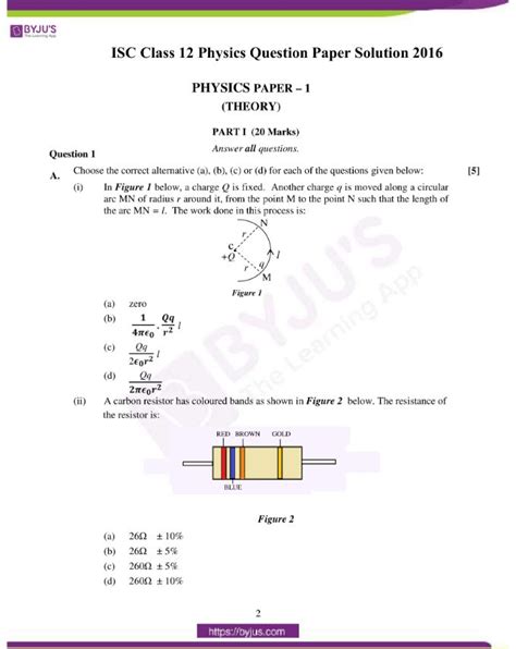 Isc Class 12 Physics Question Paper Solution 2016 Download Pdf
