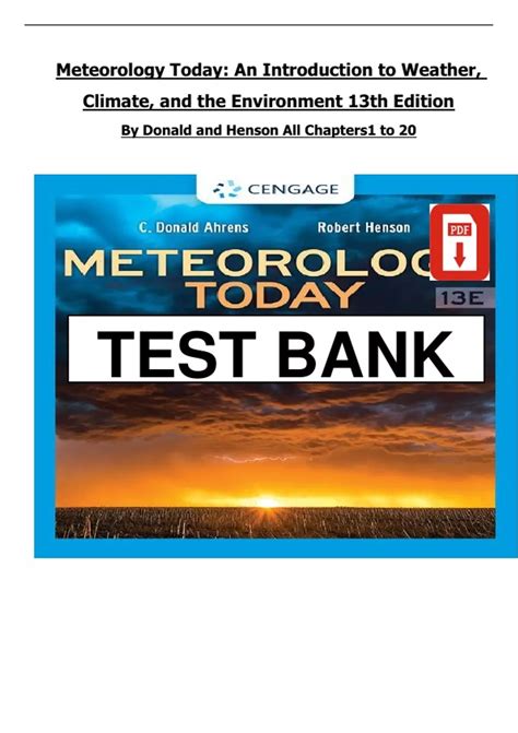 Test Bank With Solution Manual Meteorology Today An Introduction To Weather Climate And The