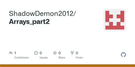 Github Shadowdemon2012arrayspart2
