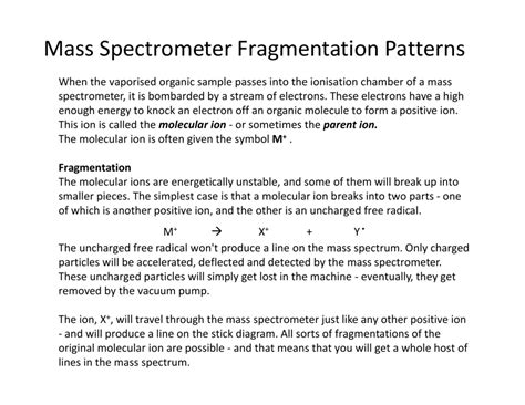 Mass Spec Fragmentation