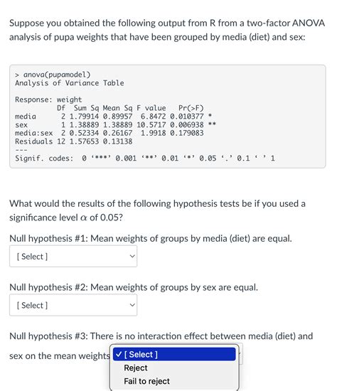 solved suppose you obtained the following output from r from