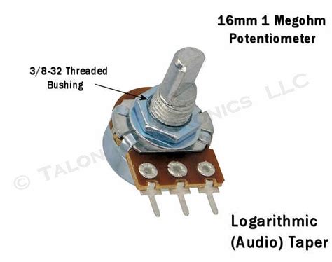 1megohms Logarithmic Taper Potentiometer 16mm 3 8 32 Bushing
