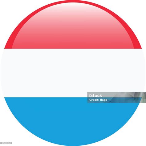 룩셈부르크 국기 플래그 아이콘입니다 표준 색상 원 아이콘 플래그입니다 3d 일러스트레이션입니다 컴퓨터 일러스트레이션 디지털