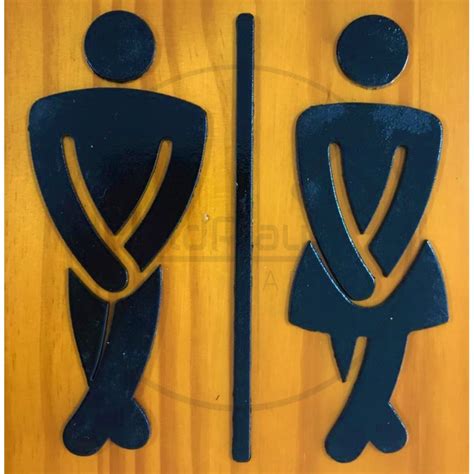 Placa Decorativa Indicativa Sinalização Banheiro Divertida Mdf Shopee