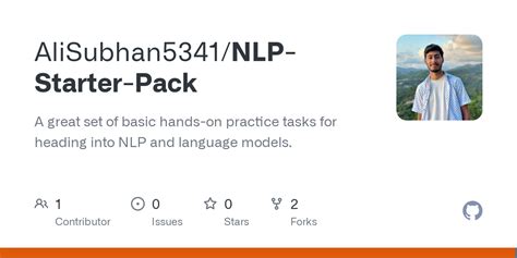 GitHub AliSubhan Nlp Starter Pack A Great Set Of Basic Hands On Practice Tasks For