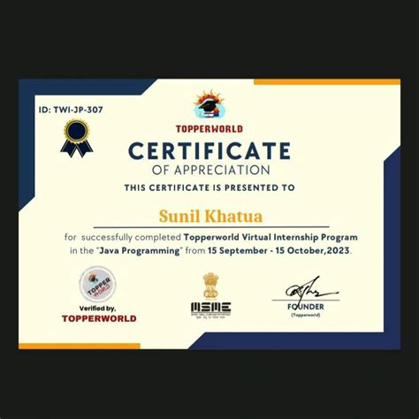 Sunil Khatua On Linkedin Javadeveloper Topperworld Internship Javaintern