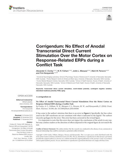 Pdf Corrigendum No Effect Of Anodal Transcranial Direct Current