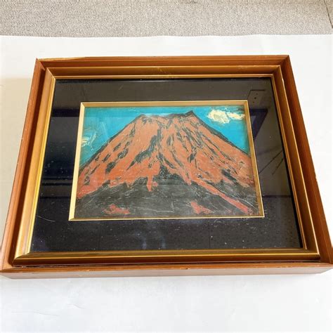 Yahoo オークション 真作 林武 赤富士 油絵 油彩画 外寸 縦42セン