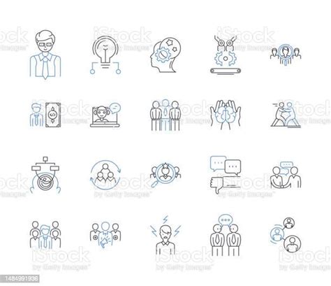 작업자 테스트 라인 아이콘 컬렉션입니다 평가 시험 실험 진단 검사 평가 검증 벡터 및 선형 그림 분석 스크리닝 프로브 개요 표지판 세트 Screening에 대한 스톡 벡터