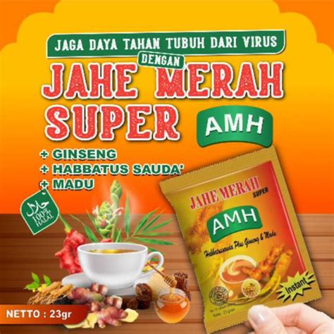 Jual Jahe Amh Jahe Merah Super Amh Minuman Tradisional Instan Shopee