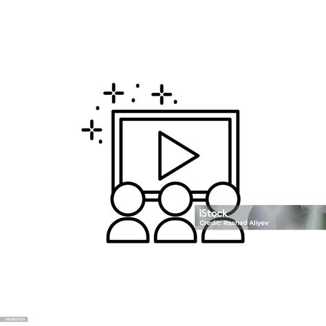 태닝 사람 비디오 아이콘 Ui 및 Ux 웹 사이트 또는 모바일 응용 프로그램에 대한 온라인 교육 아이콘의 간단한 라인 개요 벡터 개념에 대한 스톡 벡터 아트 및 기타 이미지