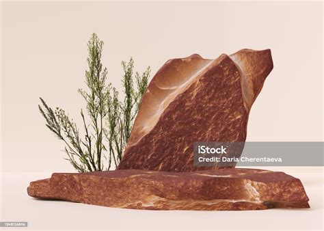추상적인 갈색 돌 제품 프리젠 테이션 배경 개체 배치 화장품 연단 템플릿 3d 렌더링 강단에 대한 스톡 사진 및 기타 이미지 Istock