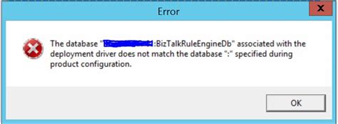Error Al Desplegar Políticas ‘the Database Xxxxbiztalkruleenginedb” Associated Whit The