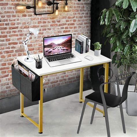 Buy Lufeiya Small Computer Desk White Writing Table For Home Office Small Spaces 31 Inch Modern