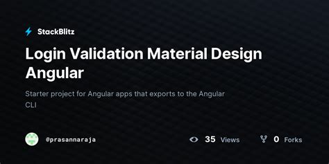Login Validation Material Design Angular Stackblitz