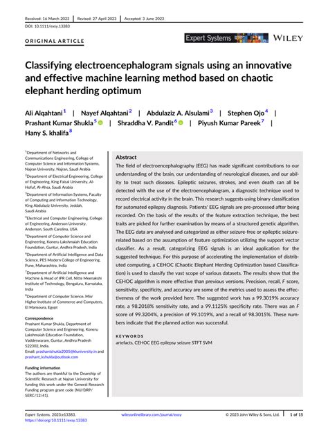 Pdf Classifying Electroencephalogram Signals Using An Innovative And