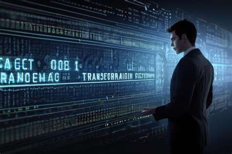 premium photo digital transformation concept system engineering binary code programming