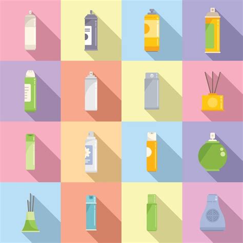 Premium Vector Air Freshener Icons Set Flat Vector Auto Breathe