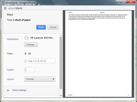 How To Print Part Of The Page In C