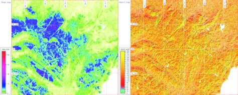 Slope Map Left And Aspect Map Right Based On DEM GRASS Download Scientific Diagram