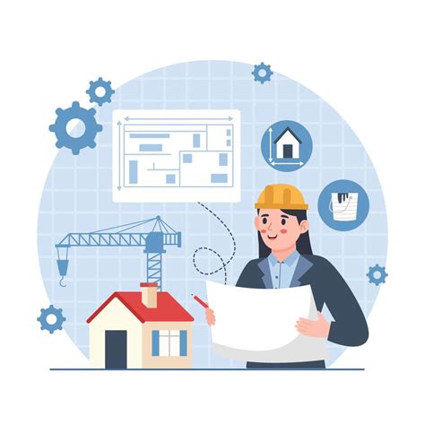 Female Architect Presents Her Building Design 11135799 Vector Art At