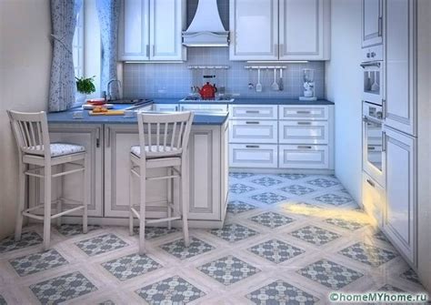 Дизайн напольной плитки на кухне фото