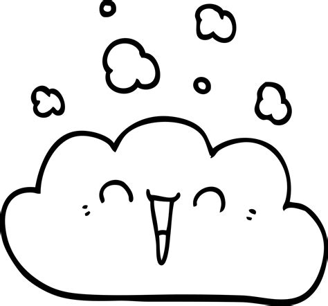 Line Drawing Cartoon Smoke Cloud 12183329 Vector Art At Vecteezy