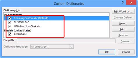 Disable Enable And Set The Default Custom Dictionary In Powerpoint