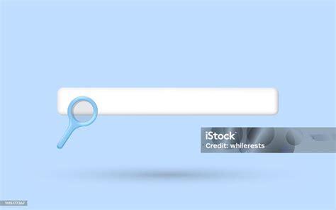 파란색 배경에 격리된 웹 검색 창입니다 Ui 디자인을위한 탐색 모음 빈 브라우저 템플릿을 검색합니다 벡터 일러스트 레이 션 3차원 형태에 대한 스톡 벡터 아트 및 기타