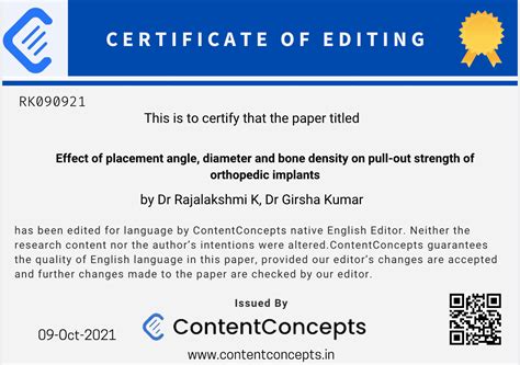 Free Proofreading Certificate