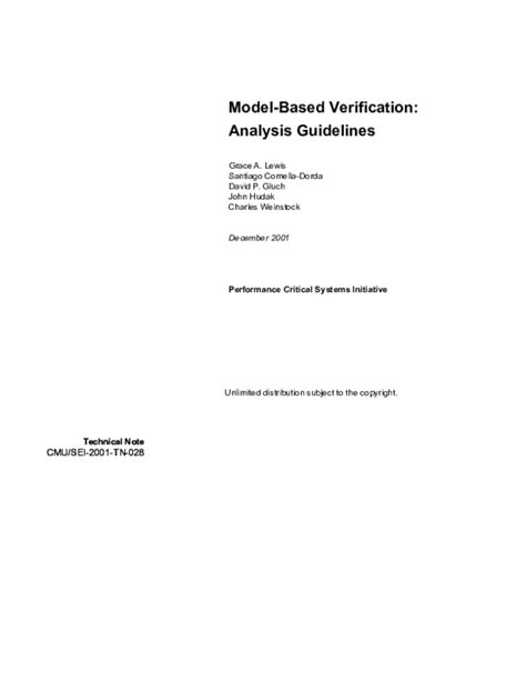 Pdf Model Based Verification Analysis Guidelines