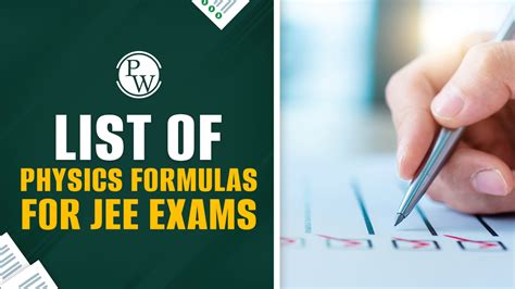 List Of Physics Formulas For JEE Exams PW Store