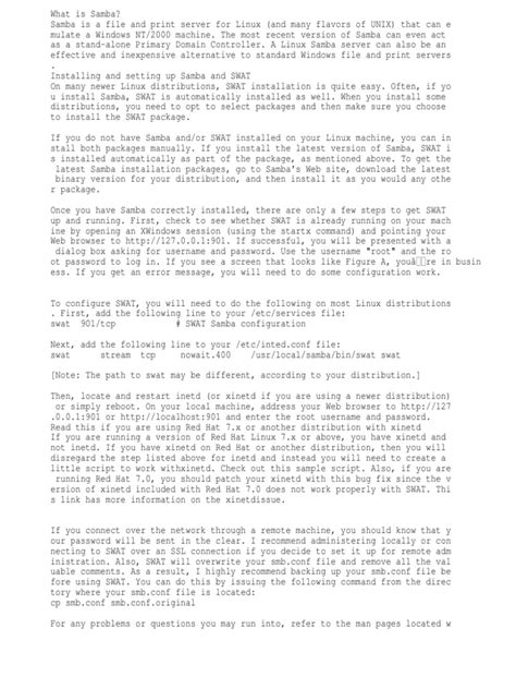 swat configuration pdf microsoft windows linux distribution
