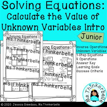 Solving Equations Calculate The Value Of Unknown Variables In Equations