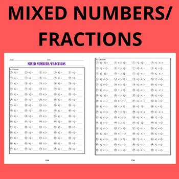MIXED NUMBERS FRACTIONS Convert Mixed Number To Fraction Comparing