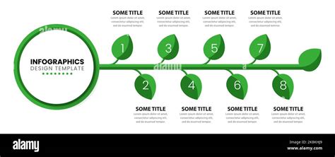 Infographic Template With 8 Options Or Steps Green Timeline Can Be Used For Workflow Layout