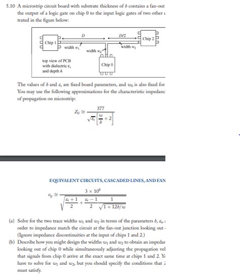 Solved 5 10 A Microstrip Circuit Board With Substrate