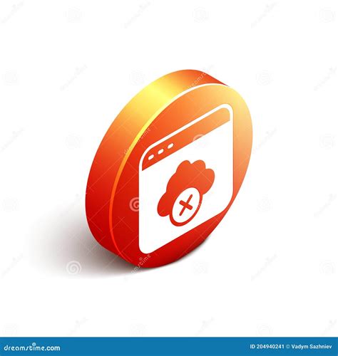 Isometric Failed Access Cloud Storage Icon Isolated On White Background Cloud Technology Data