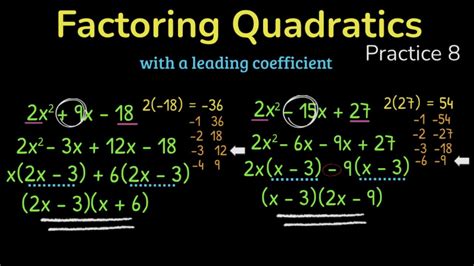 Factoring Expressions Practice 8 Learn How To Factor Quadratics With Leading Coefficients