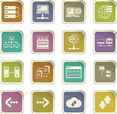 Internetservernetwork Icons Set Hosting Data Transfer Server Vector Hosting Data Transfer