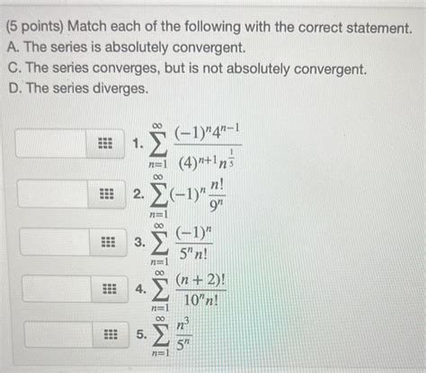 Solved 5 Points Match Each Of The Following With The Chegg Com