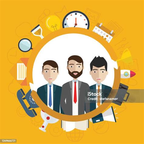 백인 배경에 종사하는 사업가 그룹 비즈니스 팀 및 팀워크 컨셉 플랫 디자인 피플 캐릭터 공동체에 대한 스톡 벡터 아트 및 기타 이미지 공동체 교수 군중 Istock