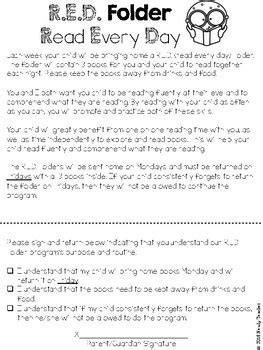 Take Home Reading Folder By Newly Teacher Teachers Pay Teachers