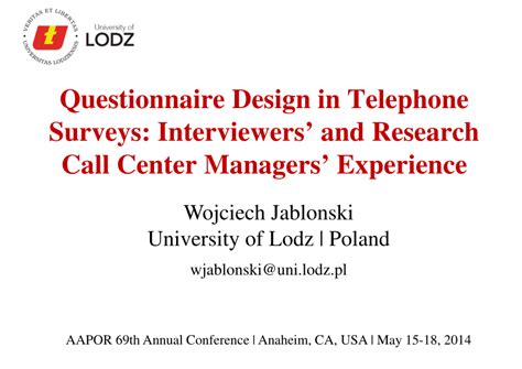 Pdf Questionnaire Design In Telephone Surveys Interviewers And