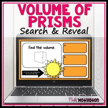 Finding The Volume Of Rectangular Prisms Search And Reveal TPT