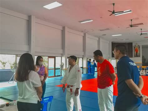 ศูนย์ส่งเสริมวัฒนธรรมและการกีฬา เยี่ยมชมการฝึกซ้อมของนักกีฬายูโด นักศึกษาทุนโควตานักกีฬา ศูนย์