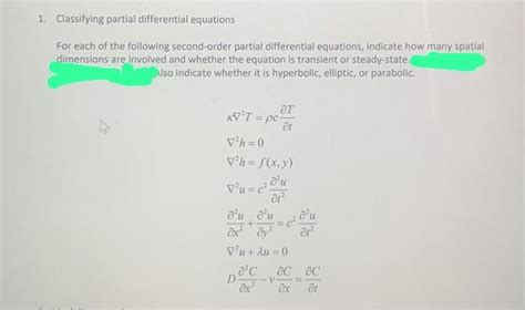 Solved Classifying Partial Differential Equations For Chegg