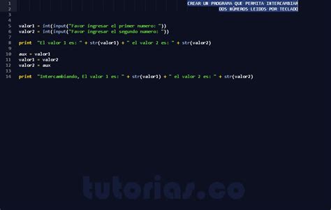 Variables Python Intercambiar Dos Números