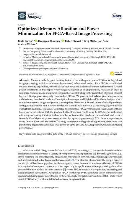 Pdf Optimized Memory Allocation And Power Minimization For Fpga Based