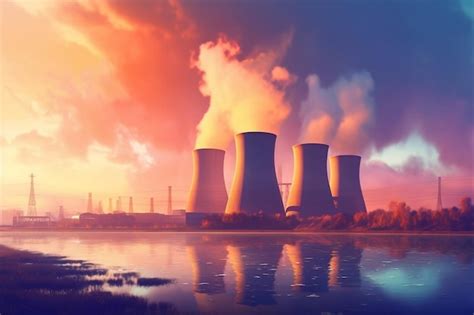 Premium Ai Image A Typical Nuclear Reactor In The Distance With A